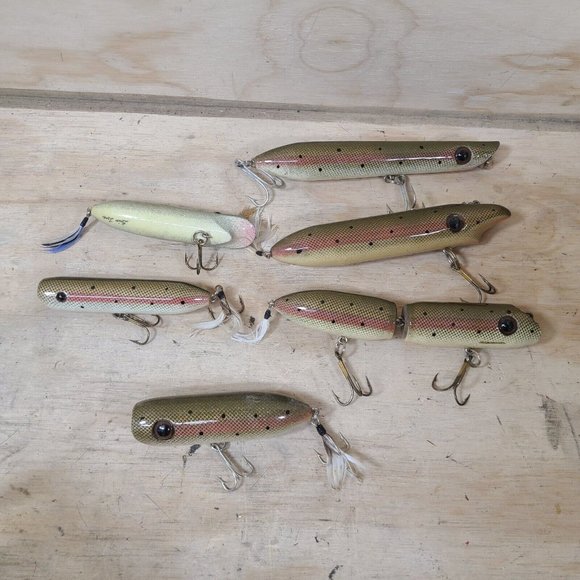 Games | Lot Of 6 Vintage Lucky Louie By Bill Minser Fishing Lures ...